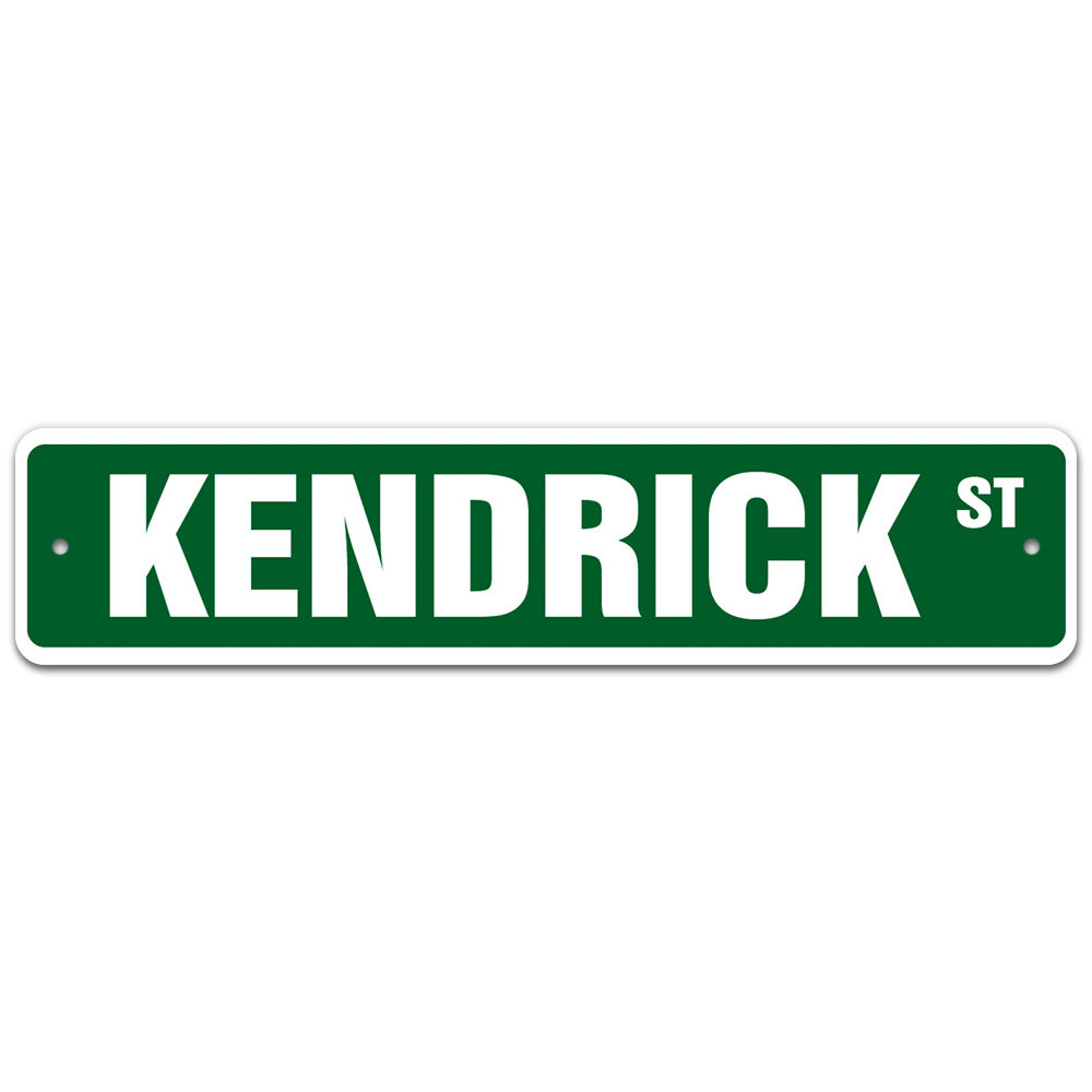 Trinx KENDRICK Aluminum Street Sign Childrens Name Room Metal Sign ...