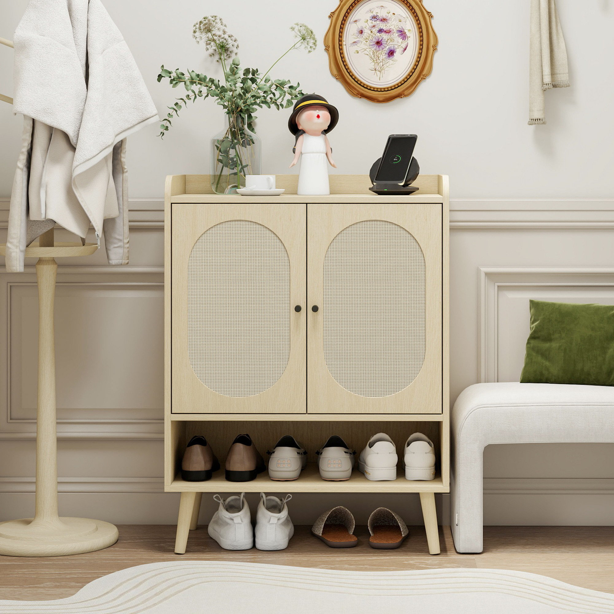 Bay Isle Home™ Practical freestanding shoe cabinet with multi-purpose ...