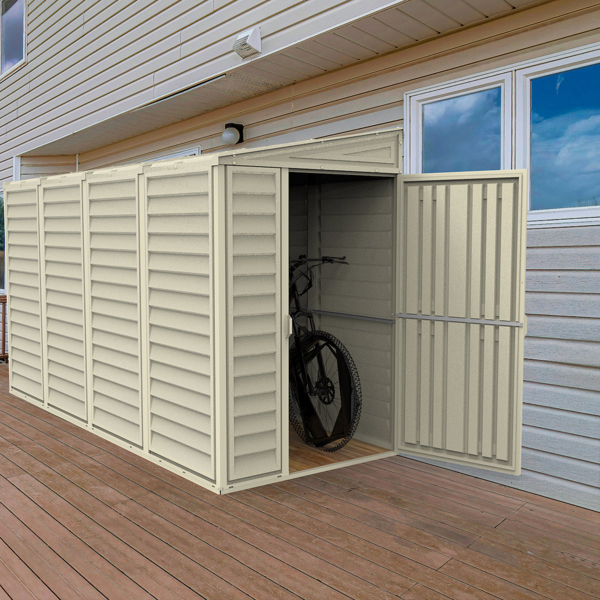 Duramax Building Products 4 ft x 10 ft Plastic Lean-to Storage Shed ...