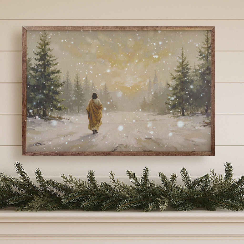The Holiday Aisle® Jesus Walking In The Snow | Wayfair