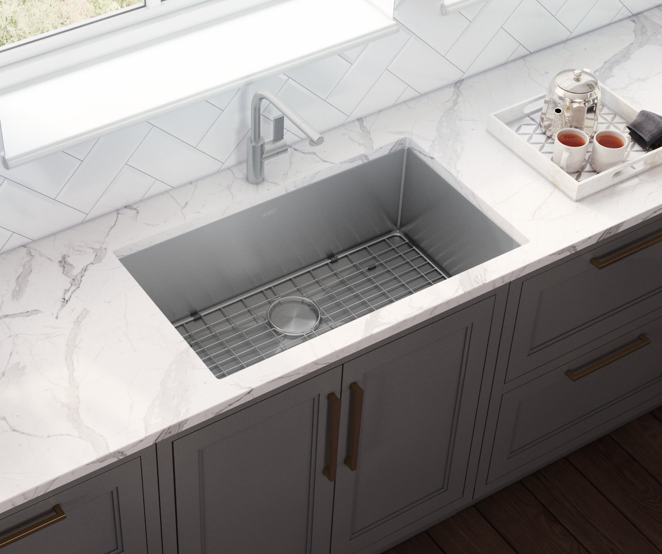 Ruvati 35-inch Undermount 16 Gauge Rounded Corners Large Kitchen Sink ...