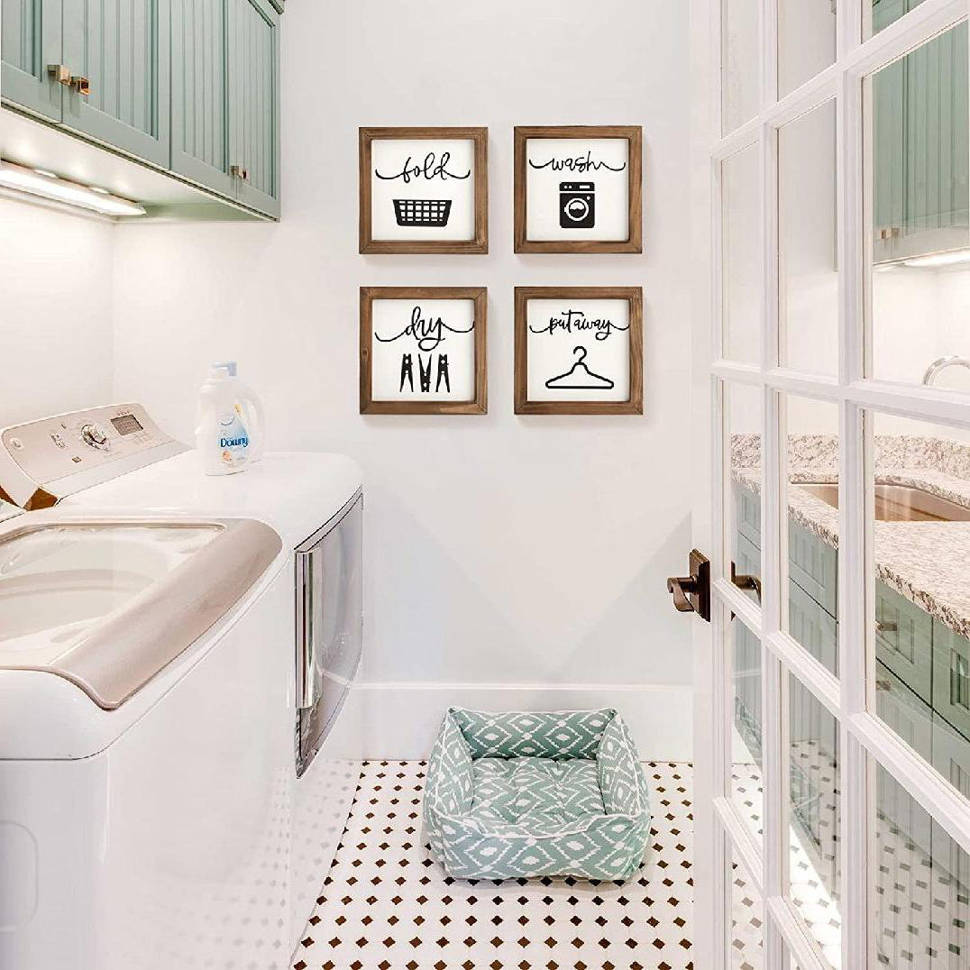 Gracie Oaks Laundry Room Decor For Wall Farmhouse Laundry Signs Set Of ...