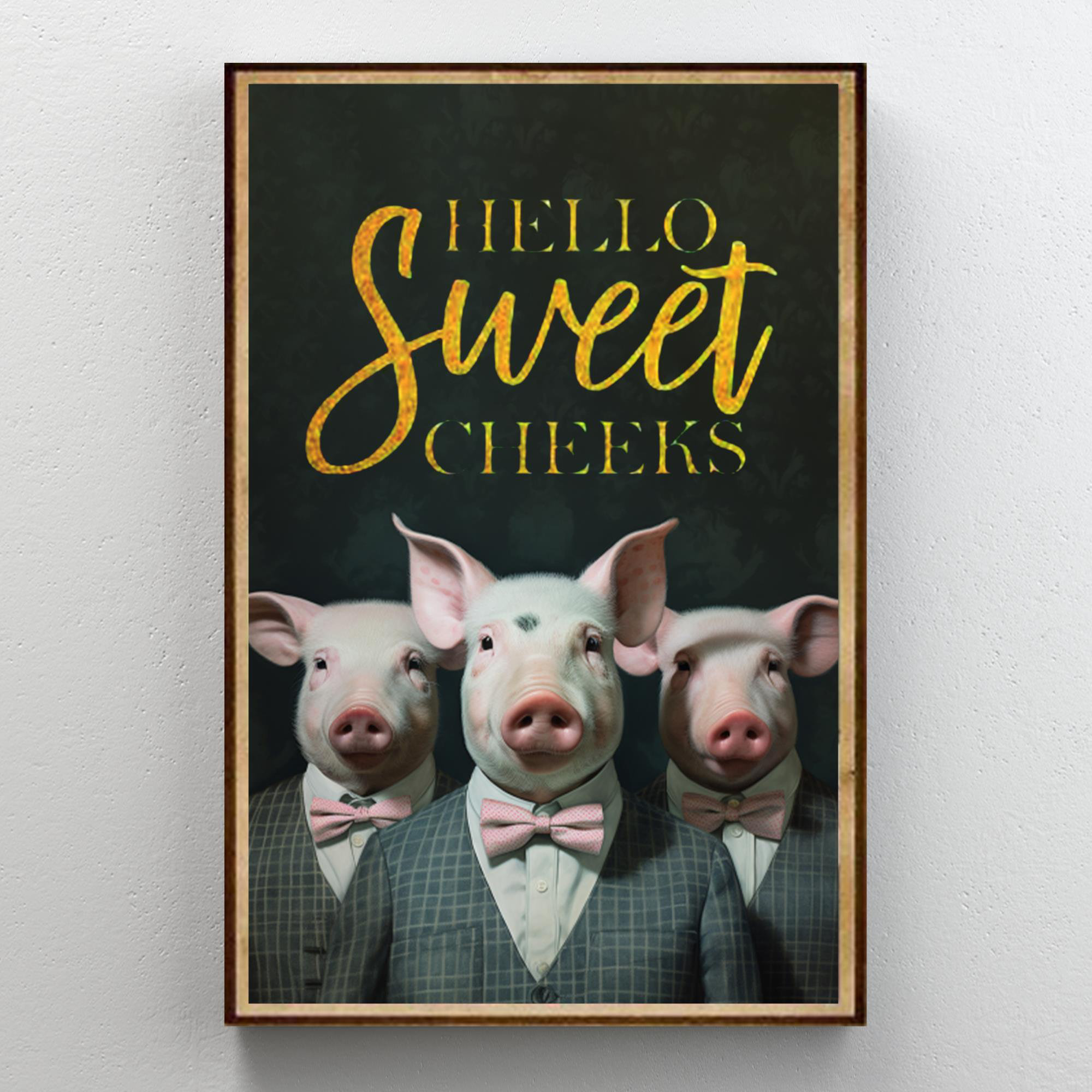 Trinx Pigs Hello Sweet Cheeks - 1 Piece Rectangle Graphic Art Print On ...
