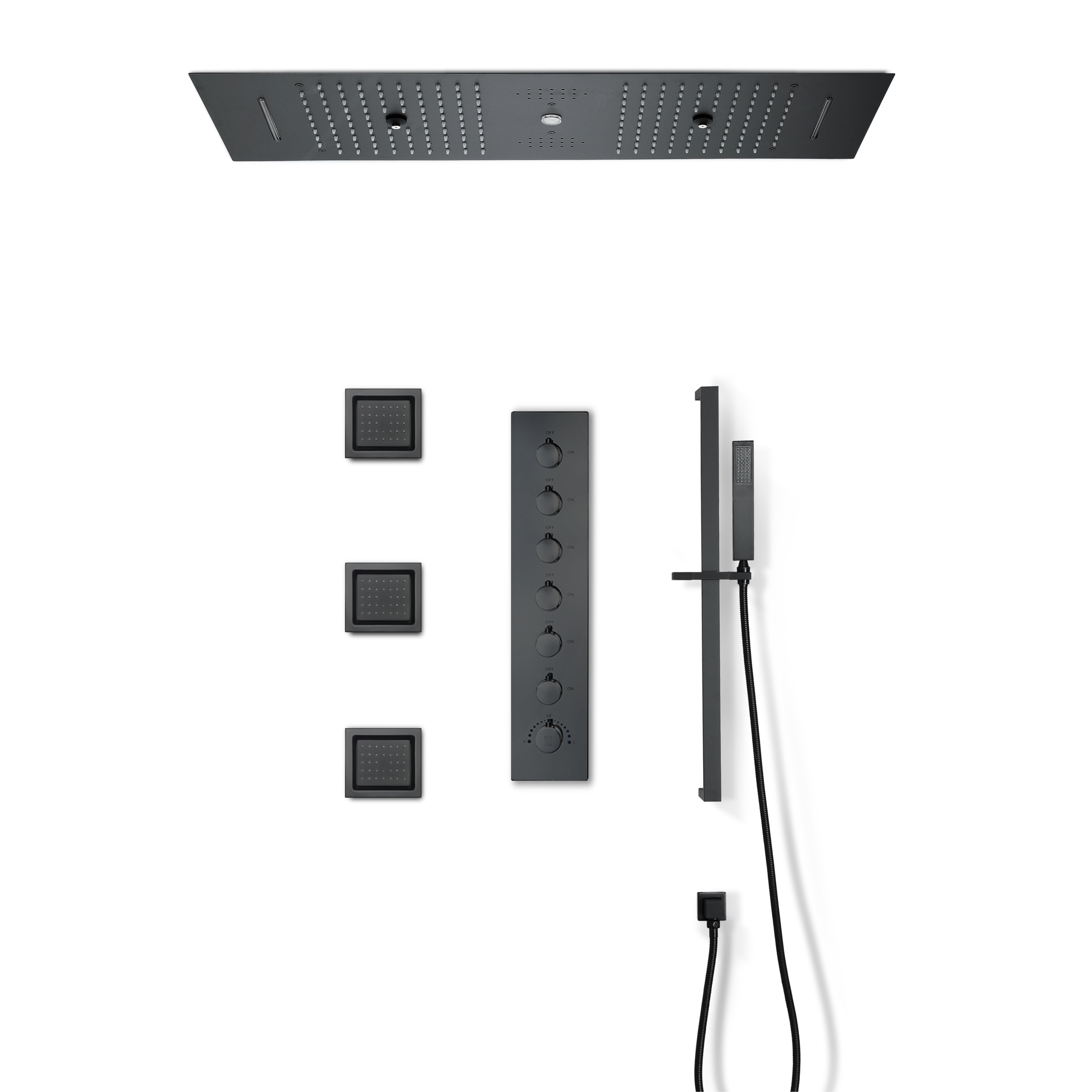Smart Living&Technology Thermostatic Complete Shower System with Rough ...