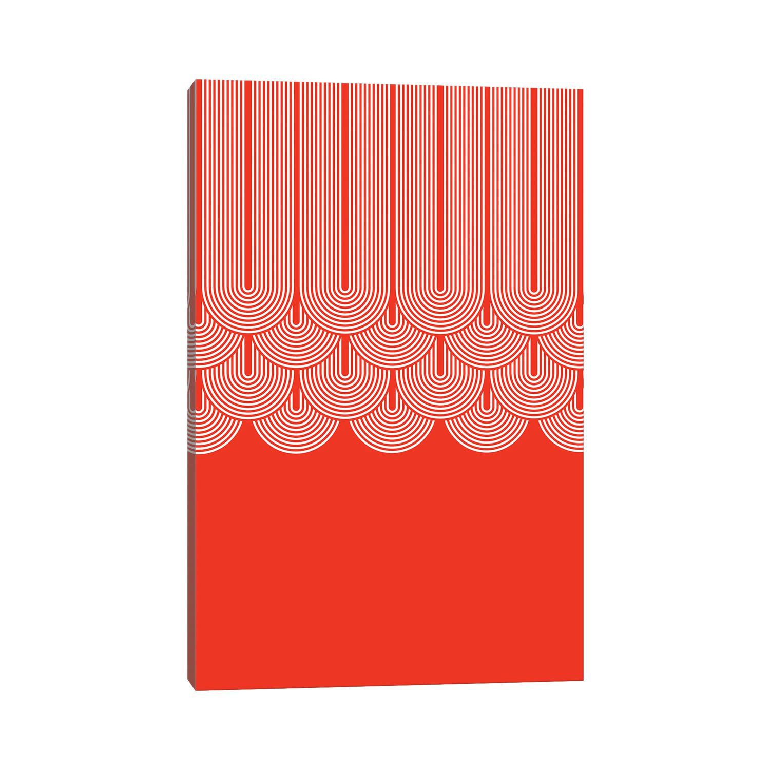 East Urban Home Red Shapes Abstract by - Wrapped Canvas | Wayfair