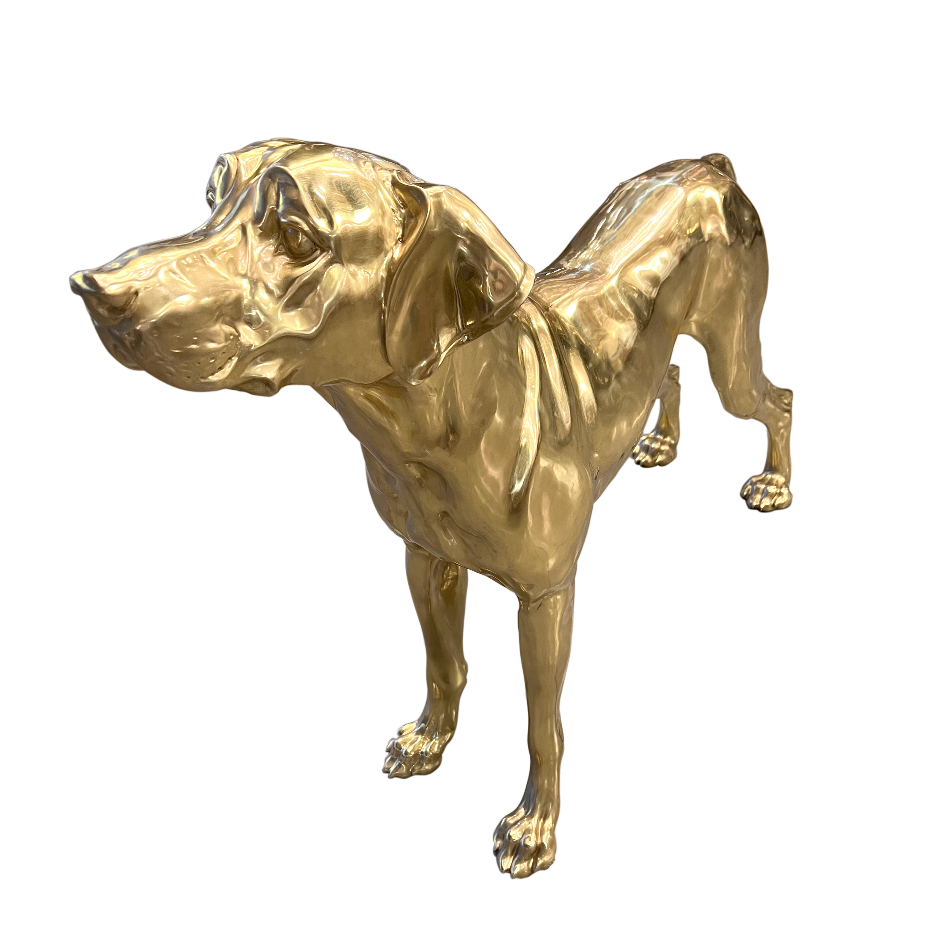 Everly Quinn Golden Pointer Dog Sculpture- A Rare Handmade Italian ...
