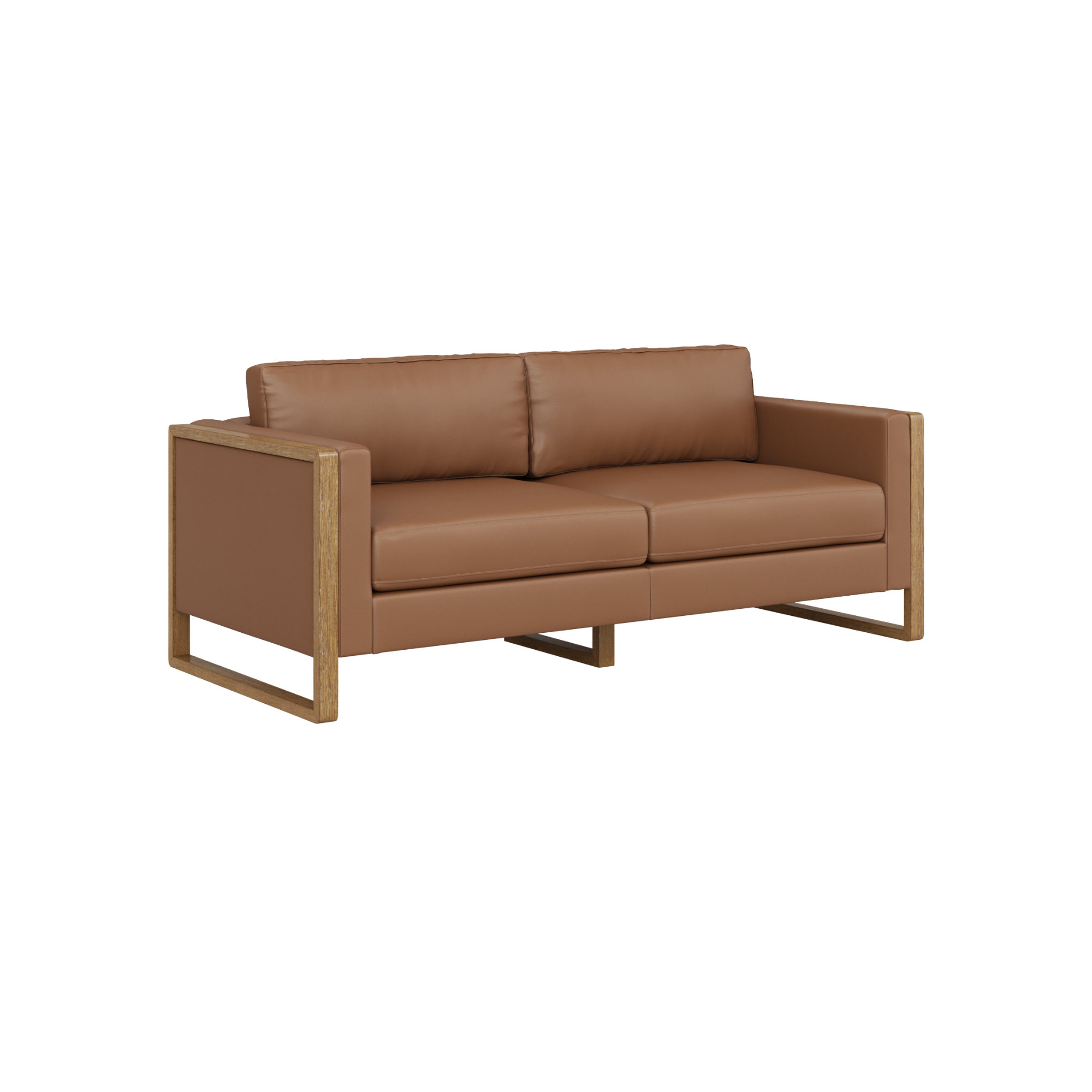 Nathan James Modern Sofa With Solid Wood Legs | Wayfair