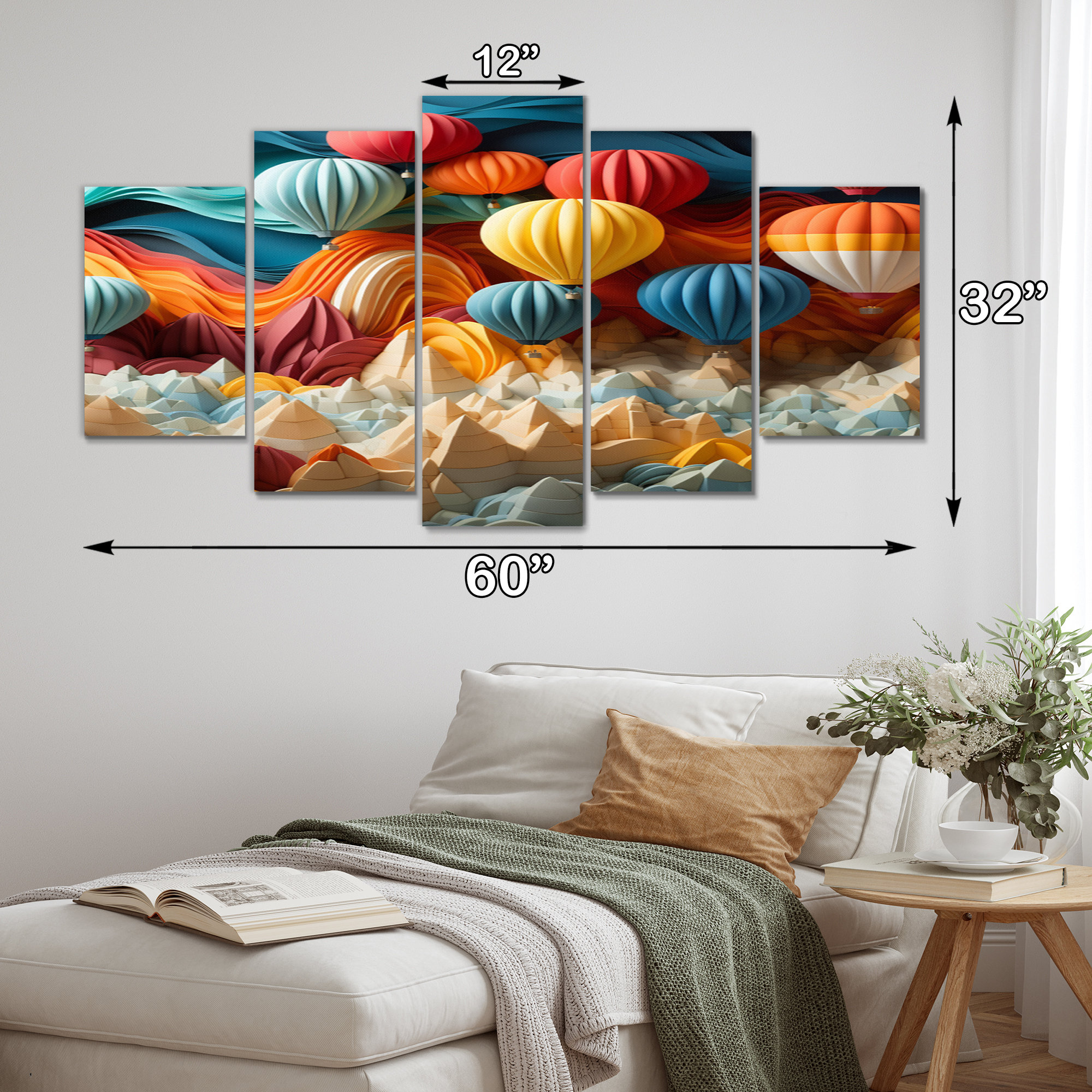 Latitude Run® Red Hot Air Ballon Mosaic II - Hot Air Balloon Metal Wall ...