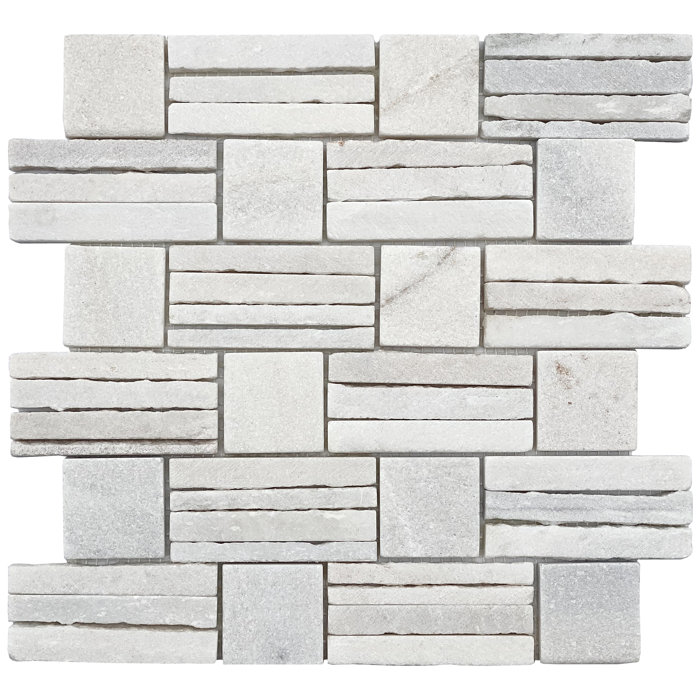 Intrend Tile 13" x 13" Quartzite Mosaic Wall Floor Use Tile | Wayfair
