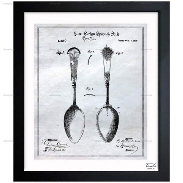 Oliver Gal " Food And Cuisine Blueprint 'Design For Spoon And Fork ...