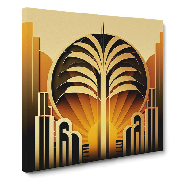 George Oliver Art Deco Sunset Ornamental - Print | Wayfair.ie