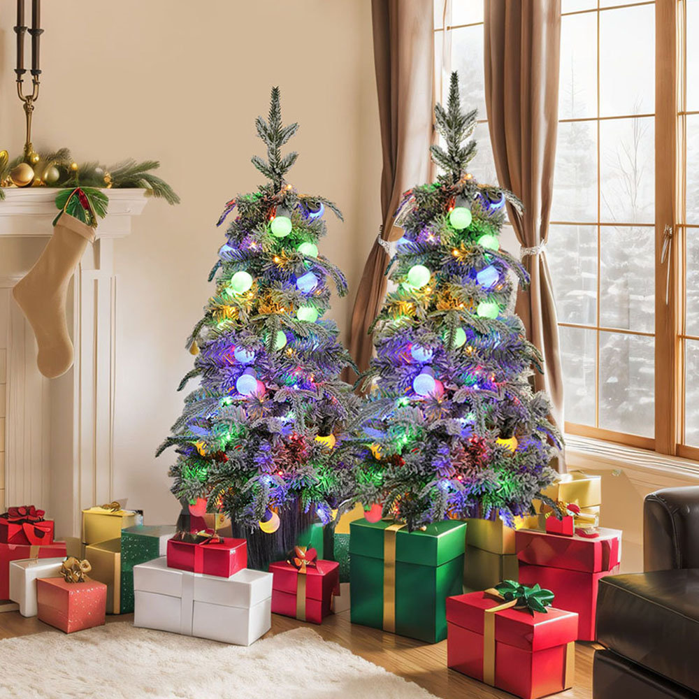 The Holiday Aisle® 2-Piece Colorful Pre-lit Christmas Tree Set, 3ft ...