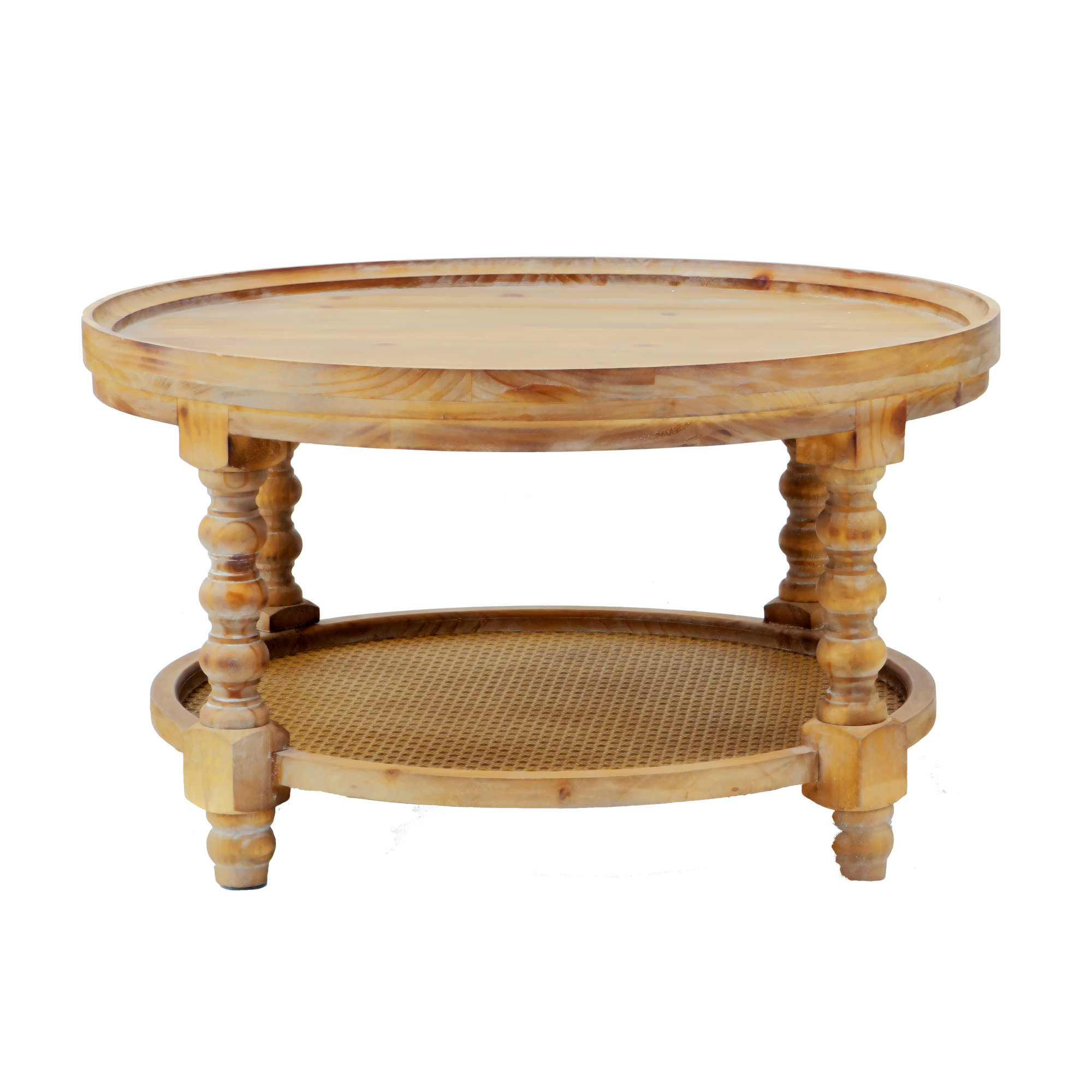 Alcott Hill® Round 2-Tiered Wooden Coffee Table | Wayfair