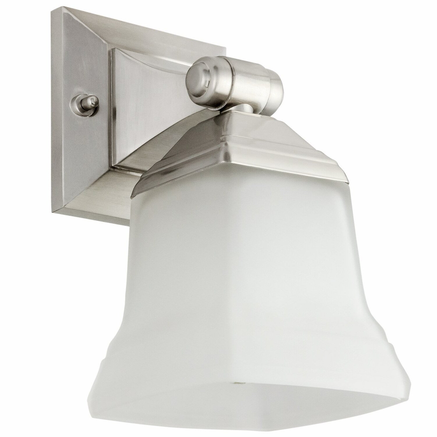 17 Stories Modern Square Bell Vanity Light - 5 Wall Mount, Frosted ...