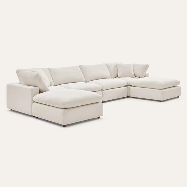 Xdeco Serene Minimalist Comfort Sofa Luxury Large Of 6 Pieces Set | Wayfair