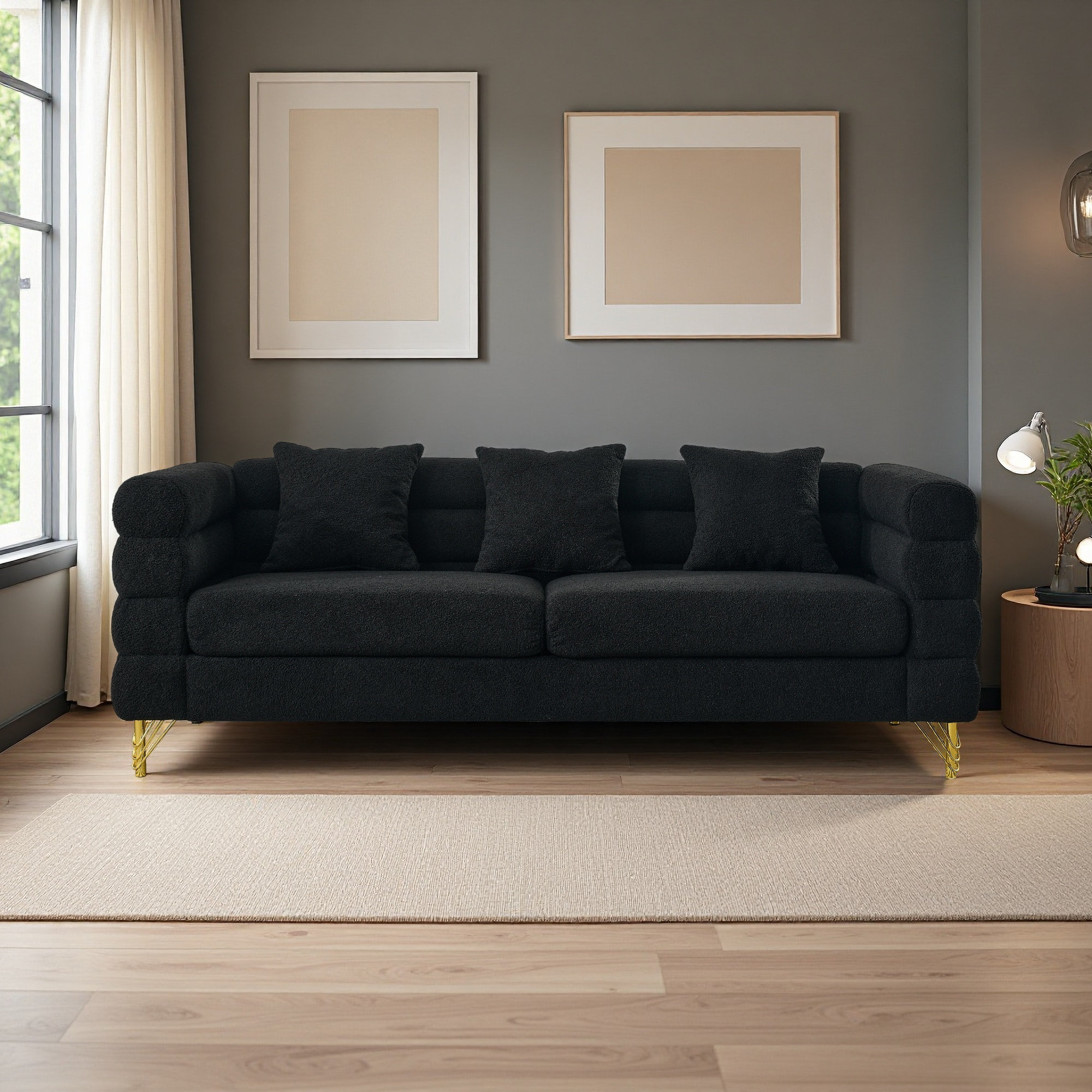 Latitude Run® 81 Inch Oversized 3 Seater Sectional Sofa, Living Room ...
