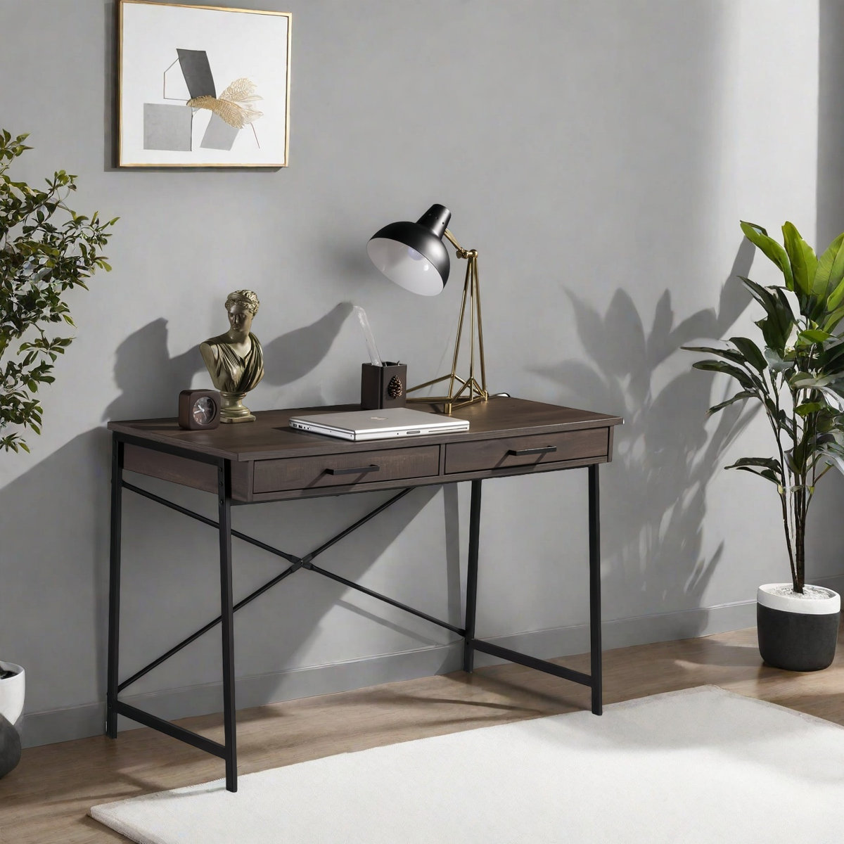 17 Stories Caffoz 48" Computer Desk - Home Office Workstation with ...