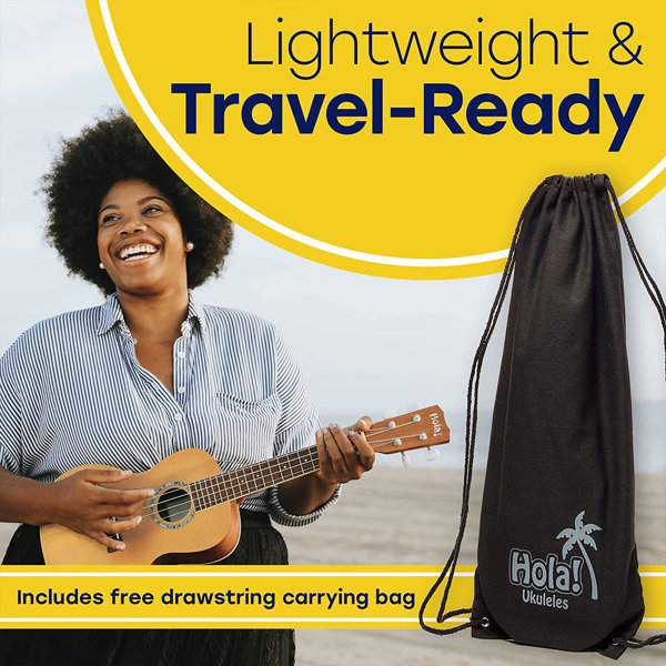 Hola! Music Color Series Soprano Ukulele With Tote Bag, Strap, & Picks ...