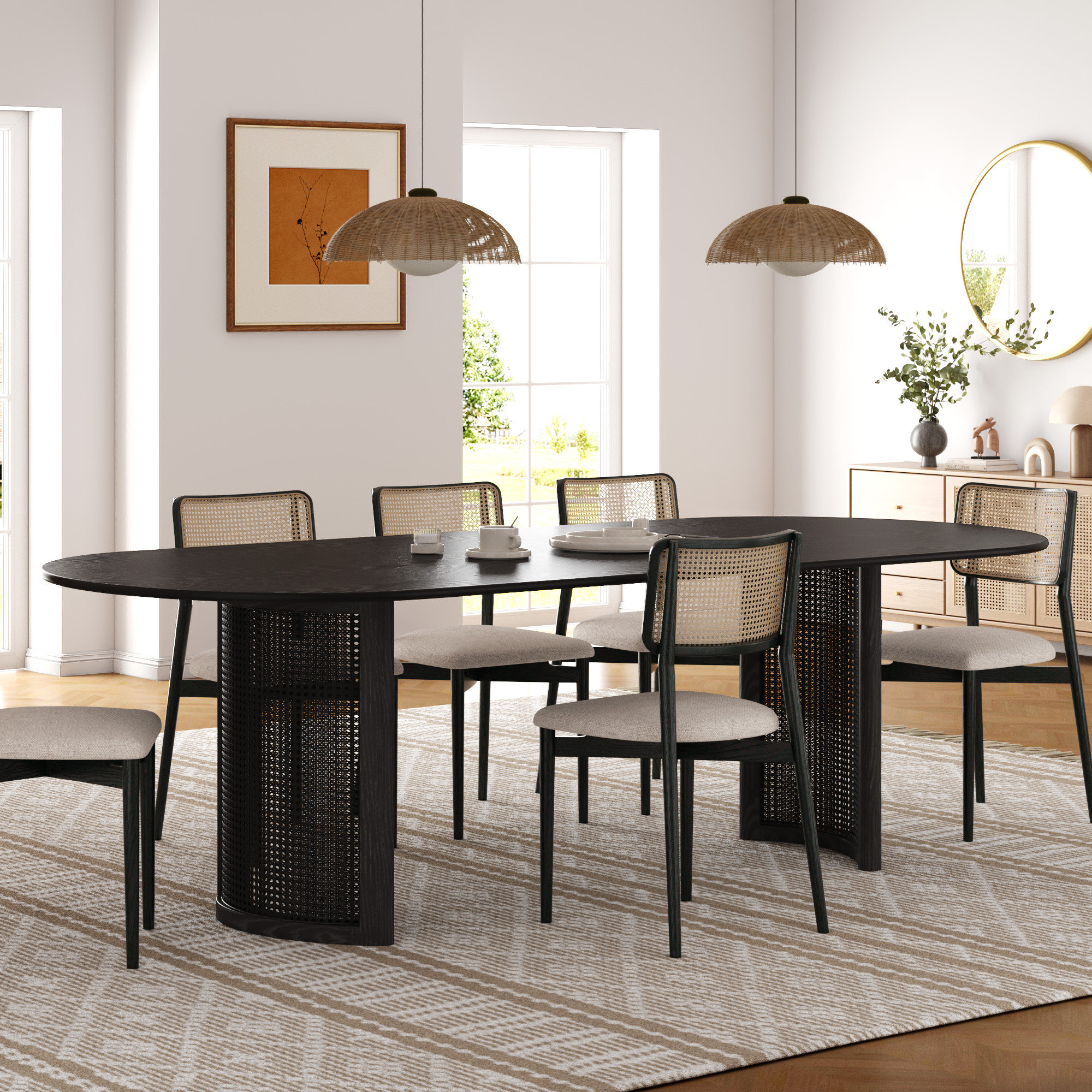 Bay Isle Home™ 30"H×33.5"D Oval Wood Dining Table Kitchen Table with ...