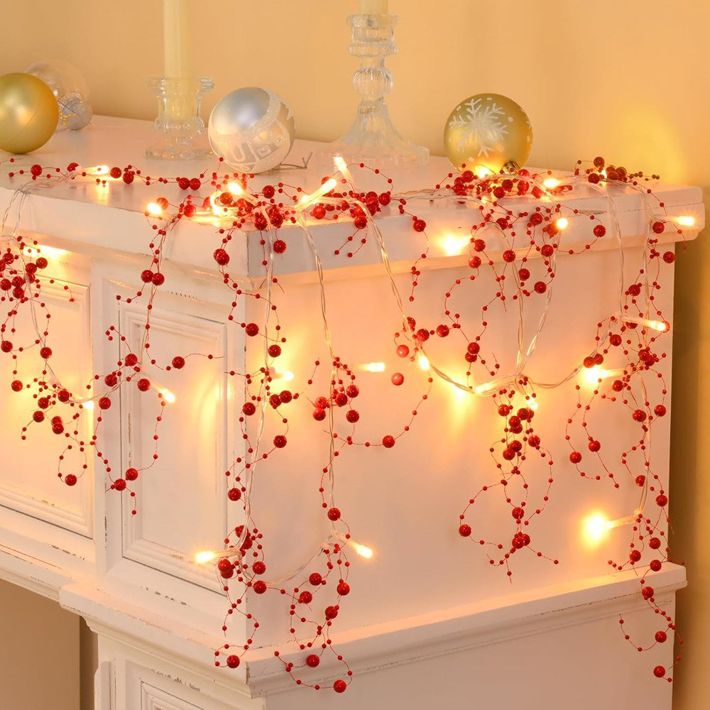The Holiday Aisle® Christmas Garland With Lights, Lighted Berry Garland ...