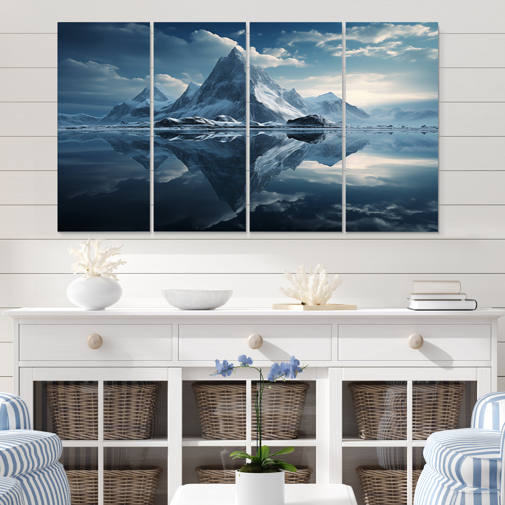 Design Art Teal Iceberg Frozen Symphony - Landscapes Metal Wall Decor ...