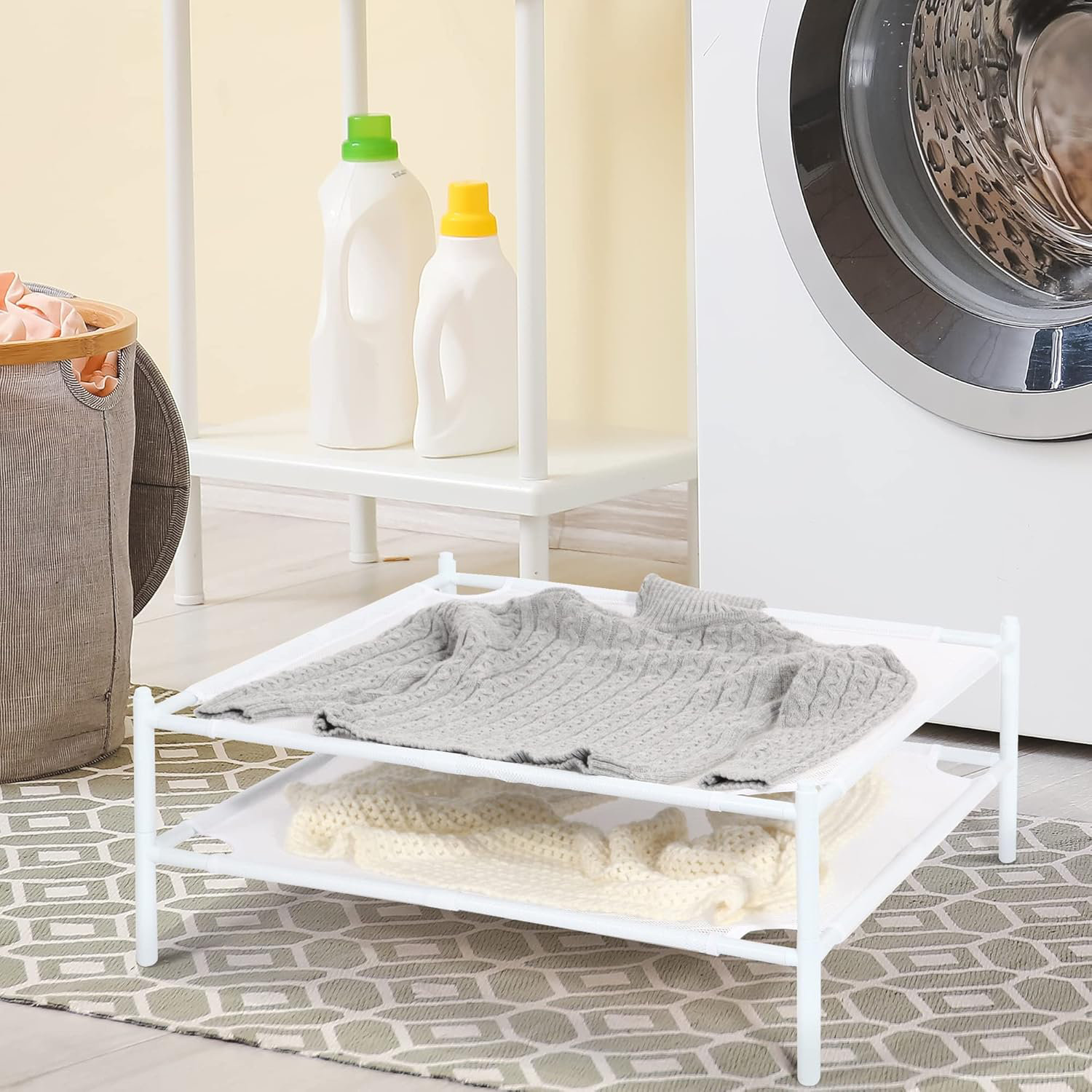 Rebrilliant Sweater Drying Rack, Mesh Clothes Drying Rack, Stackable ...