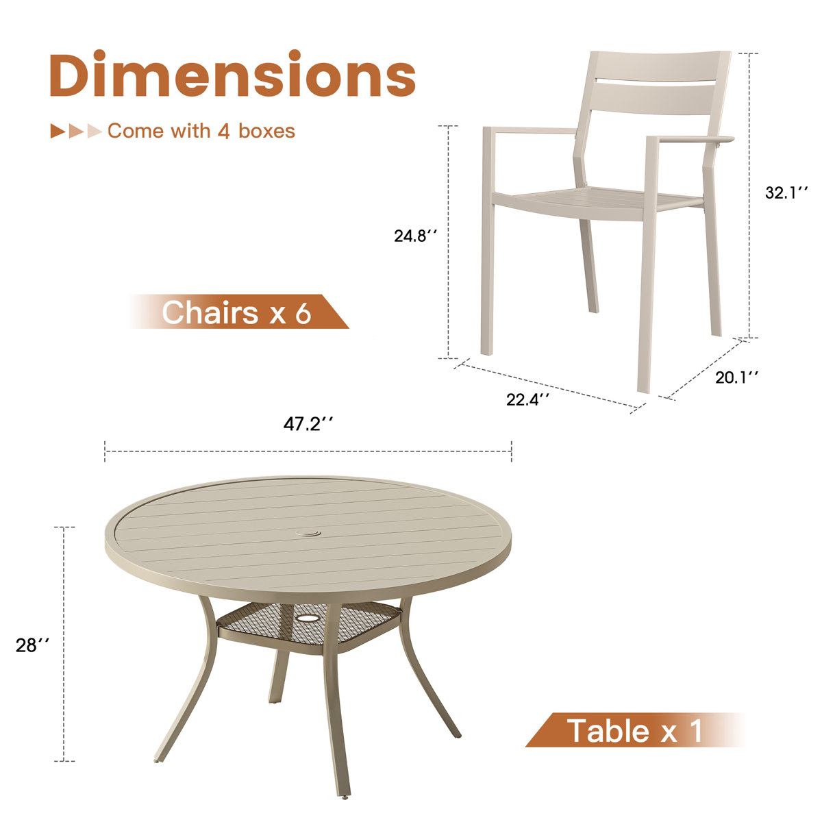 Red Barrel Studio® Round Patio Dining Set with 48" Round Metal Dining ...