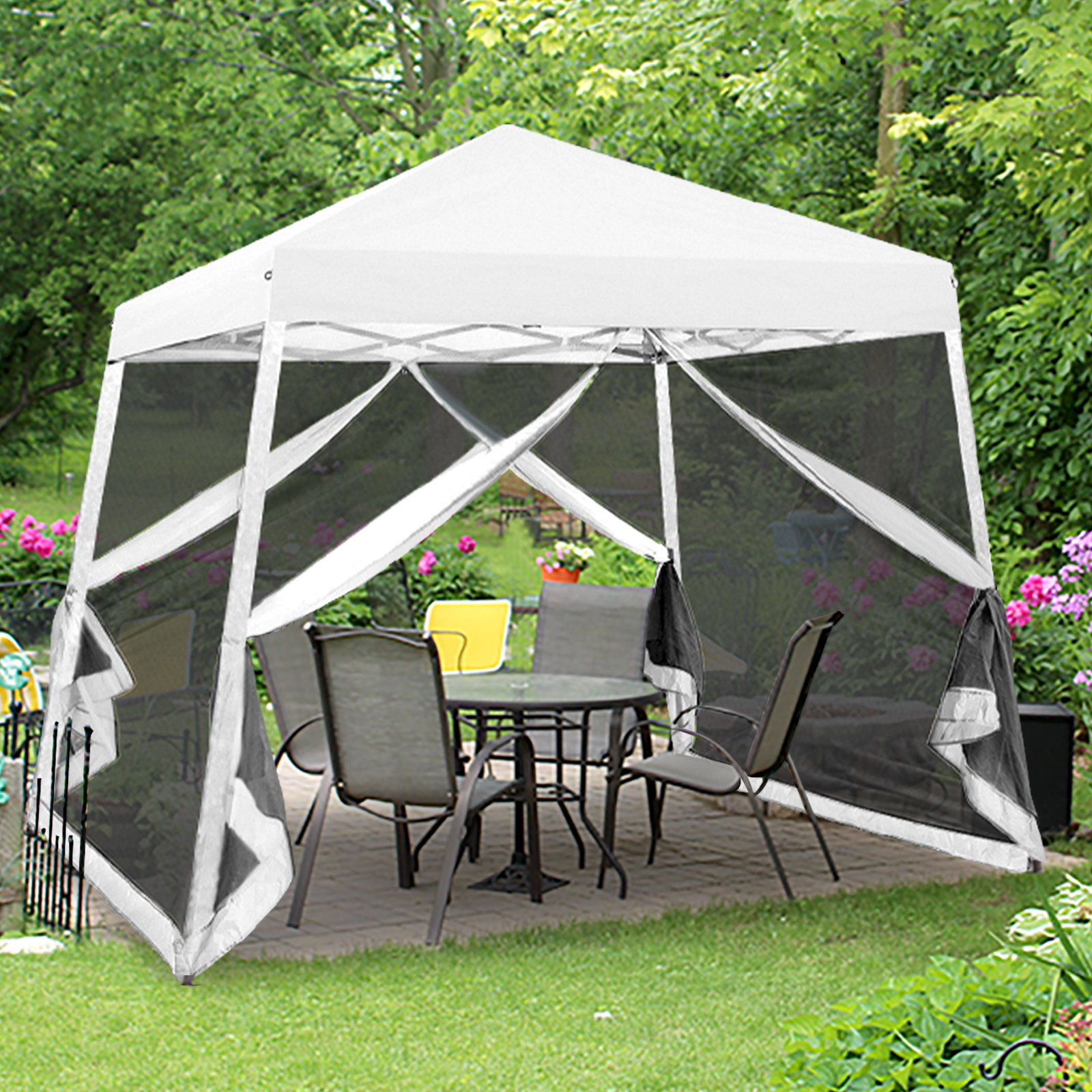 EAGLE PEAK Pop up Patio Gazebo Pop up Patio 10 Ft. W x 10 Ft. D Slant ...