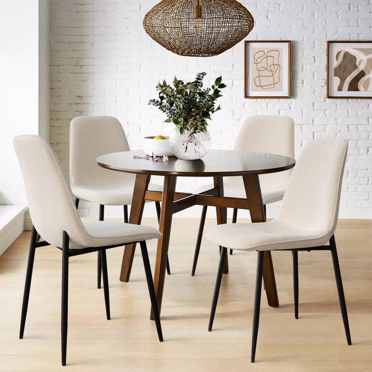 Wade Logan® Brookelyne Upholstered Fabric Side Chair Dining Chair ...