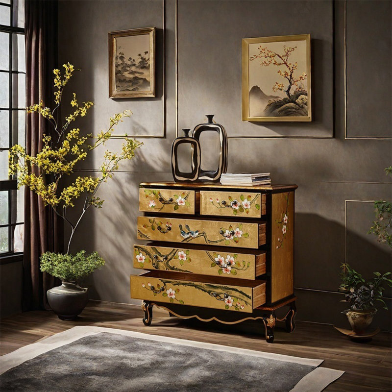 Ruthber Solutions Five Drawer Storage Cabinet with Birch Wood Frame ...