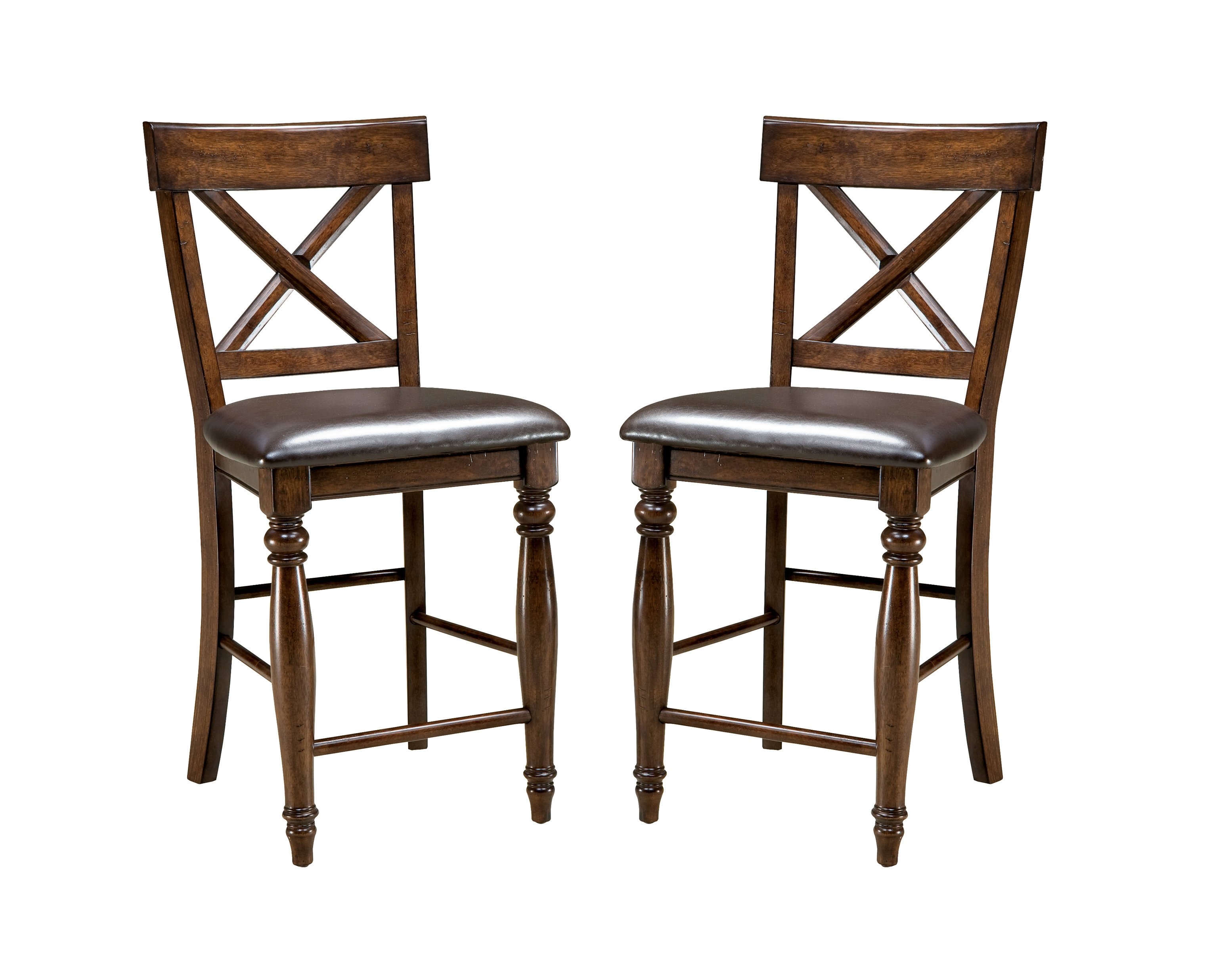 Millwood Pines Kingston X-Back Dining Counter Stool with Cushion ...