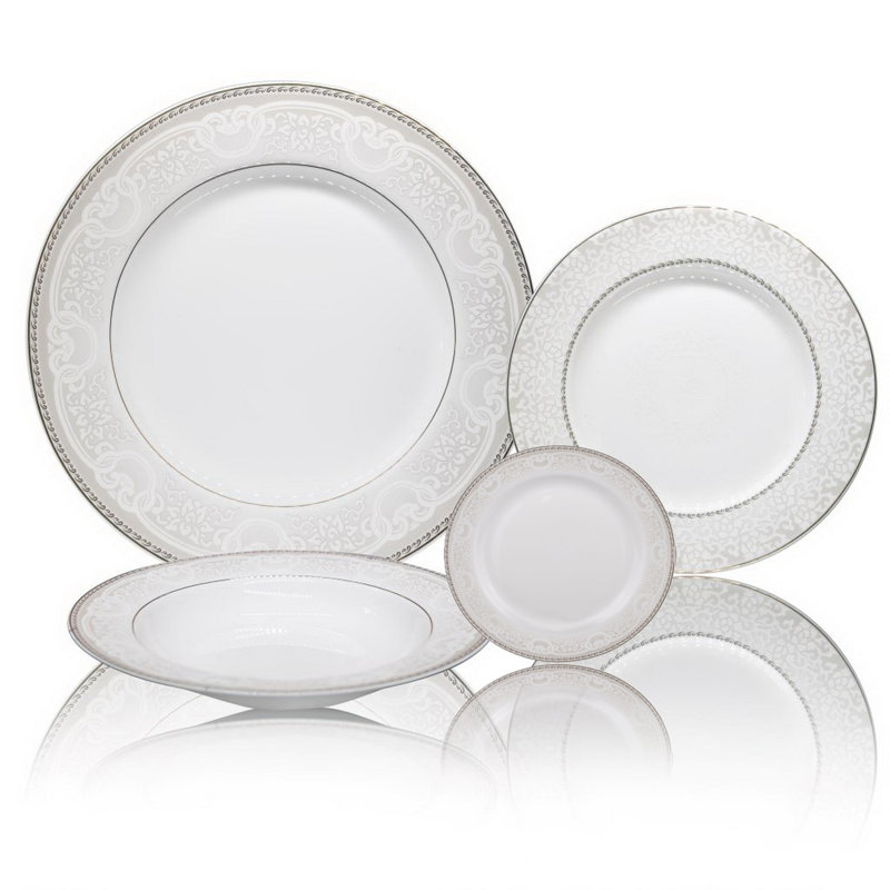 Brilliant Marquette Gold Bone China 24 Pc Dinnerware Set | Wayfair