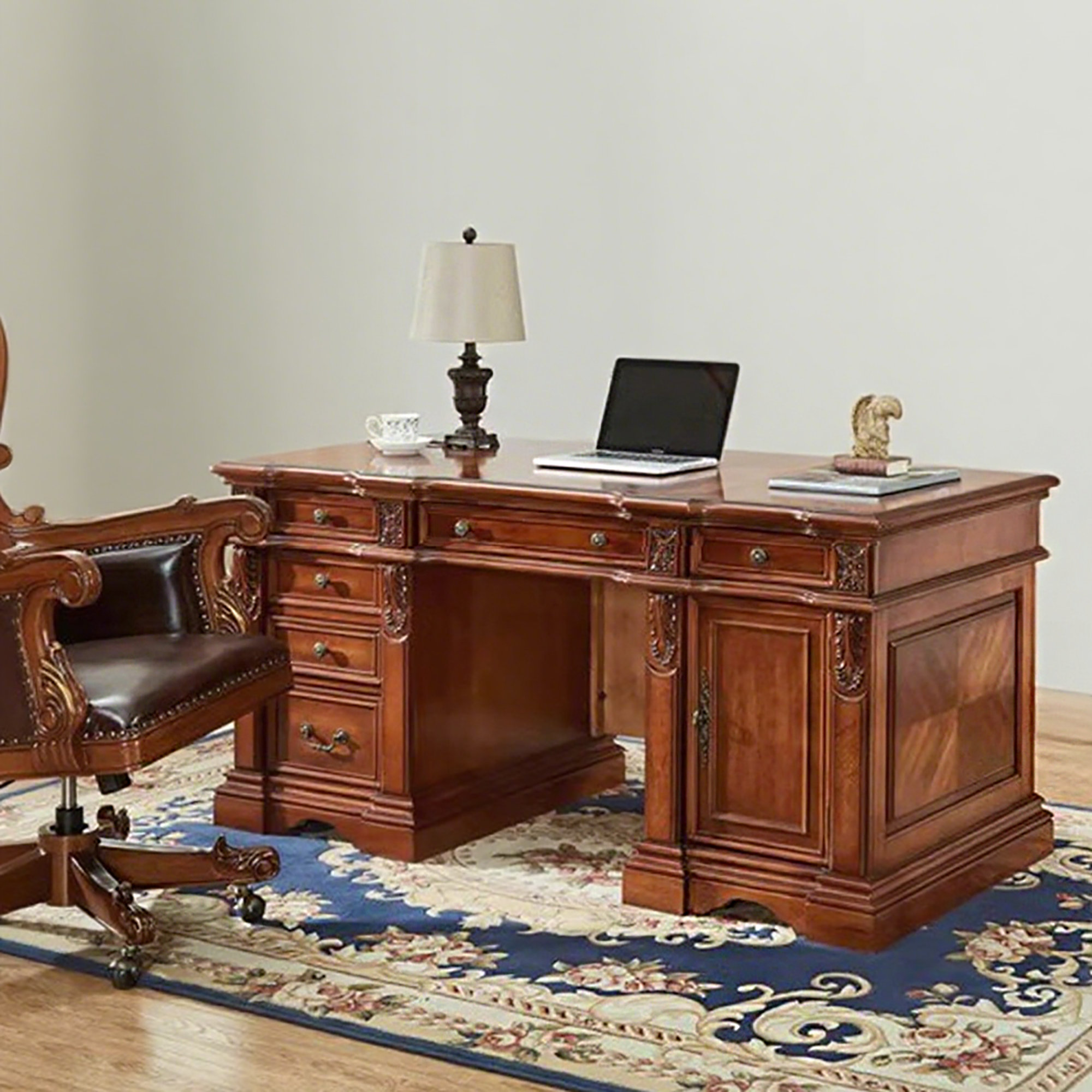 EliteFurnishings 78.74" Brown Rectangular Solid Wood desks - Wayfair Canada