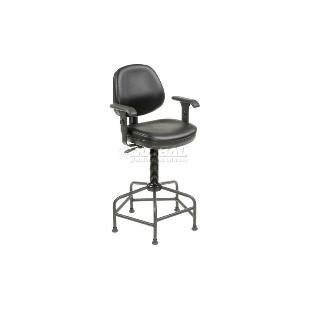 Global Industrial Interion Vinyl Armless Spider Base Shop Stool, Black ...