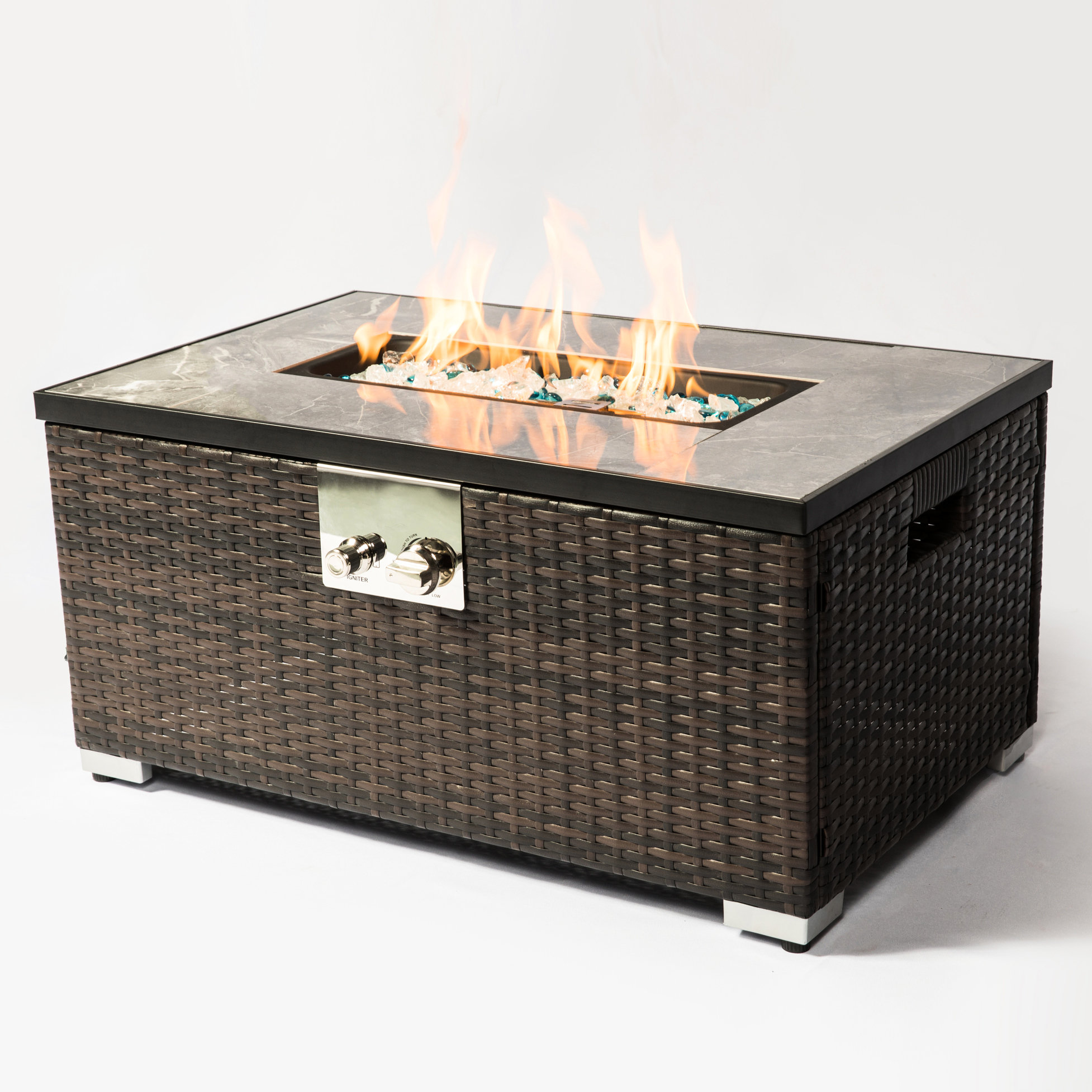 Rosecliff Heights 32Inch Ceramic Fire Pit Table With Propane Gas And ...