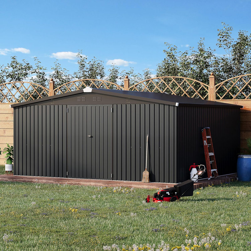AECOJOY 14' X 12' Shed Outdoor Metal Storage & Reviews | Wayfair