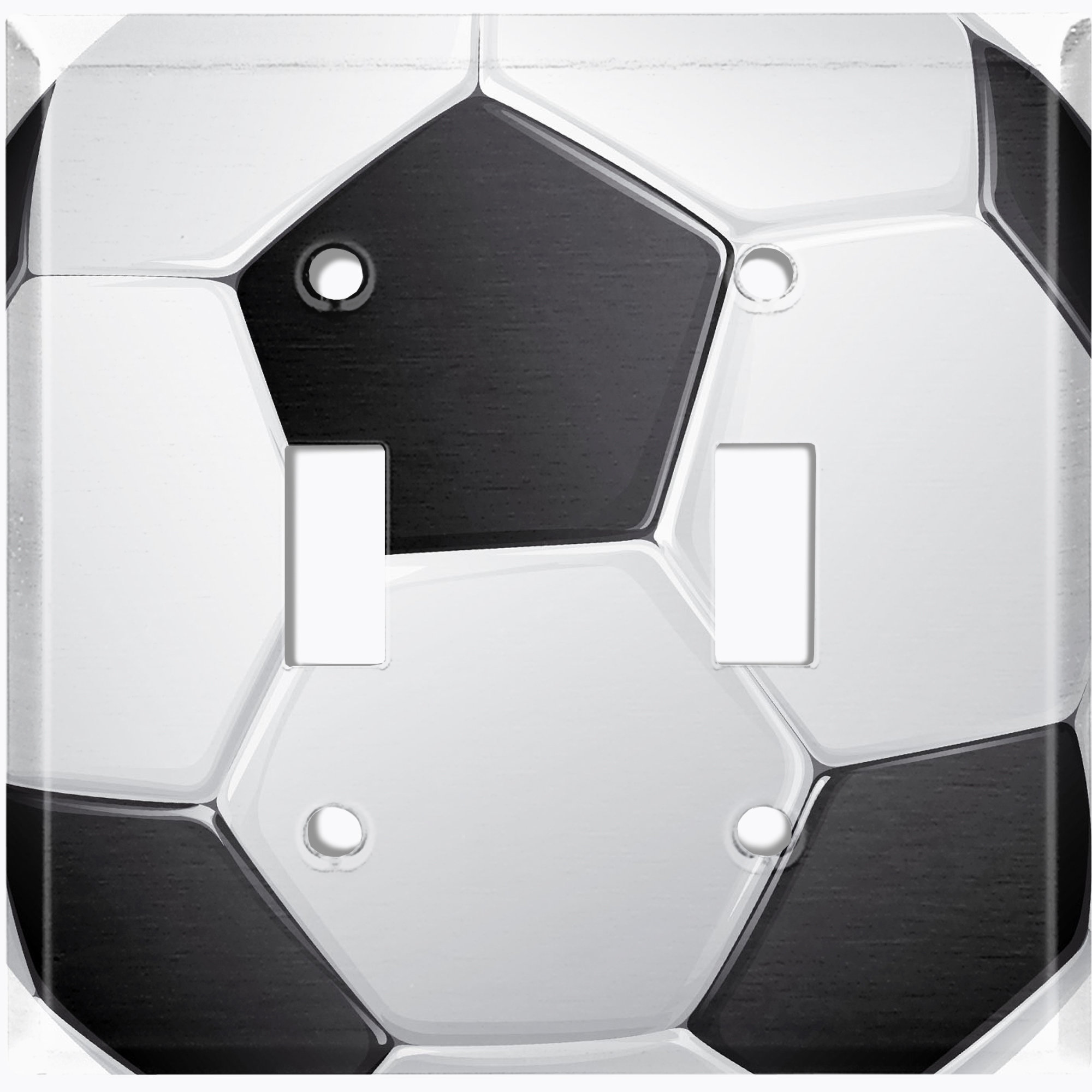 WorldAcc Metal Light Switch Plate Outlet Cover (Soccer Ball Kids Room ...
