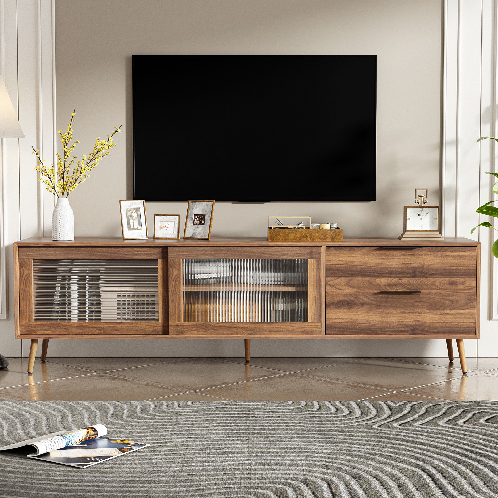 George Oliver Versatile Modern TV Stand with Multiple Storage Options ...