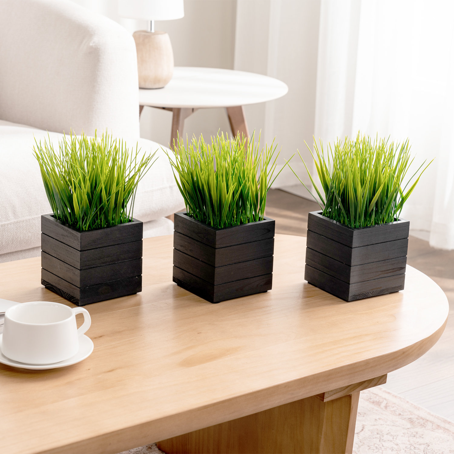 Primrue 3-Piece Artificial Fake Grass Indoor Plants | Wayfair