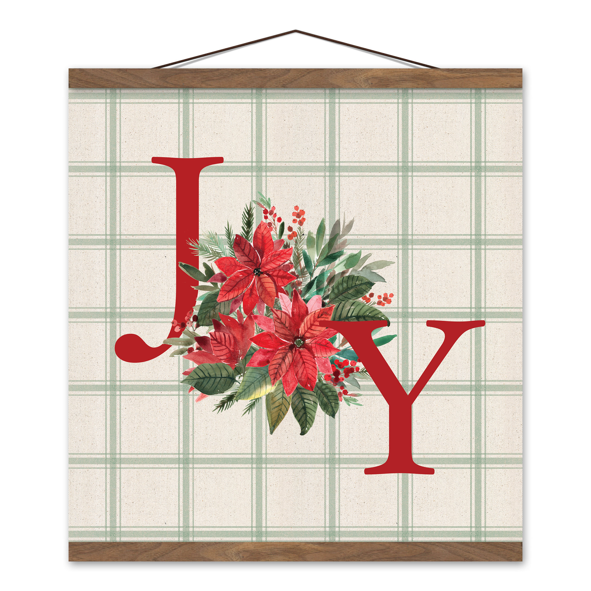 The Holiday Aisle® Joy Pointsettia On Canvas Print | Wayfair