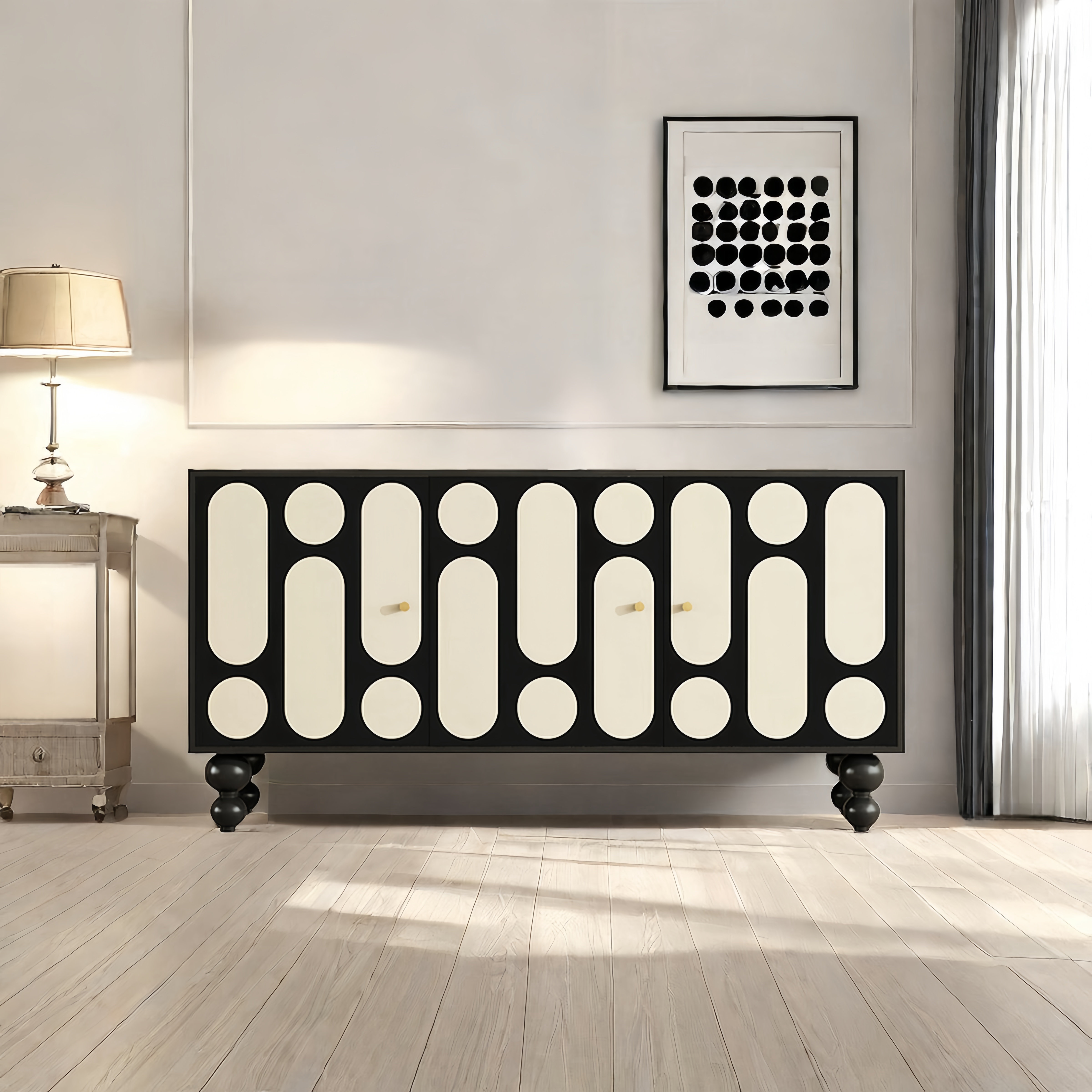 Morpho Nest Creations Creamy style modern simple sideboard cabinet ...