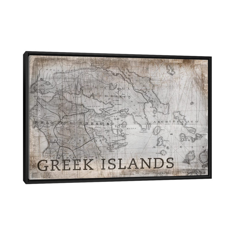 East Urban Home Greek Islands Map, Vintage by PI Galerie - Gallery ...
