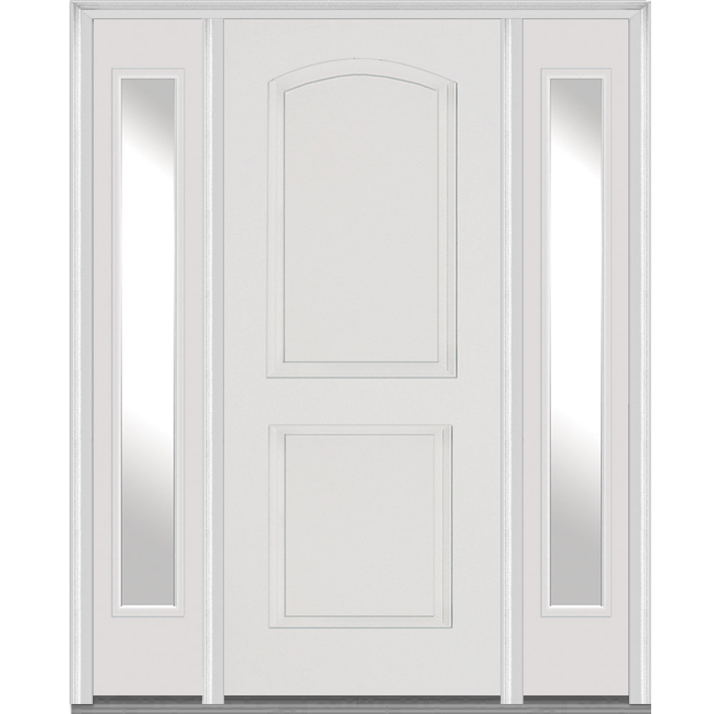 MMI DOOR Painted Fiberglass 2-Panel Exterior Door with Two Sidelites ...