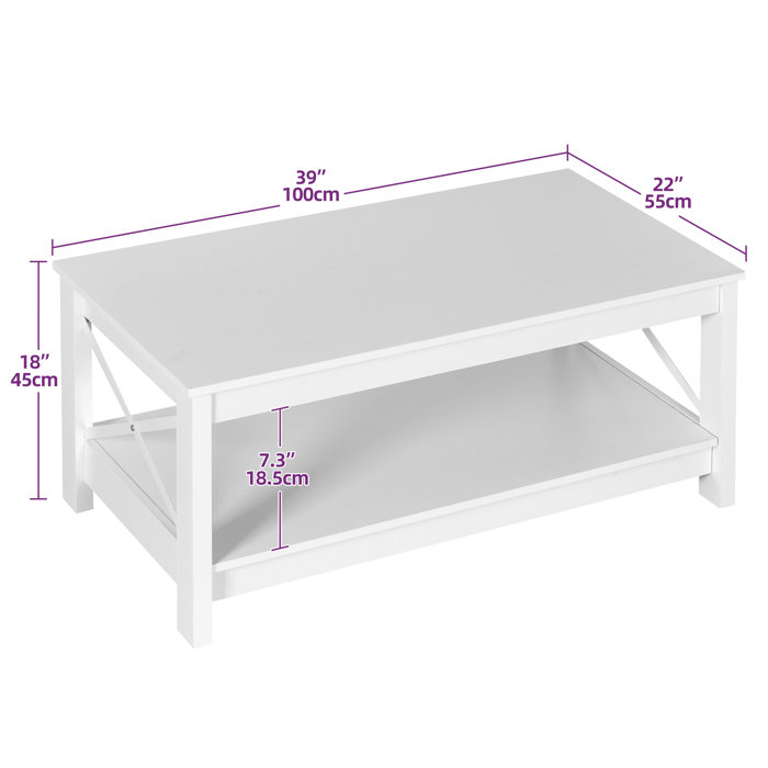 Highland Dunes O'Kean 39" Rectangular Coffee Table with Storage For ...