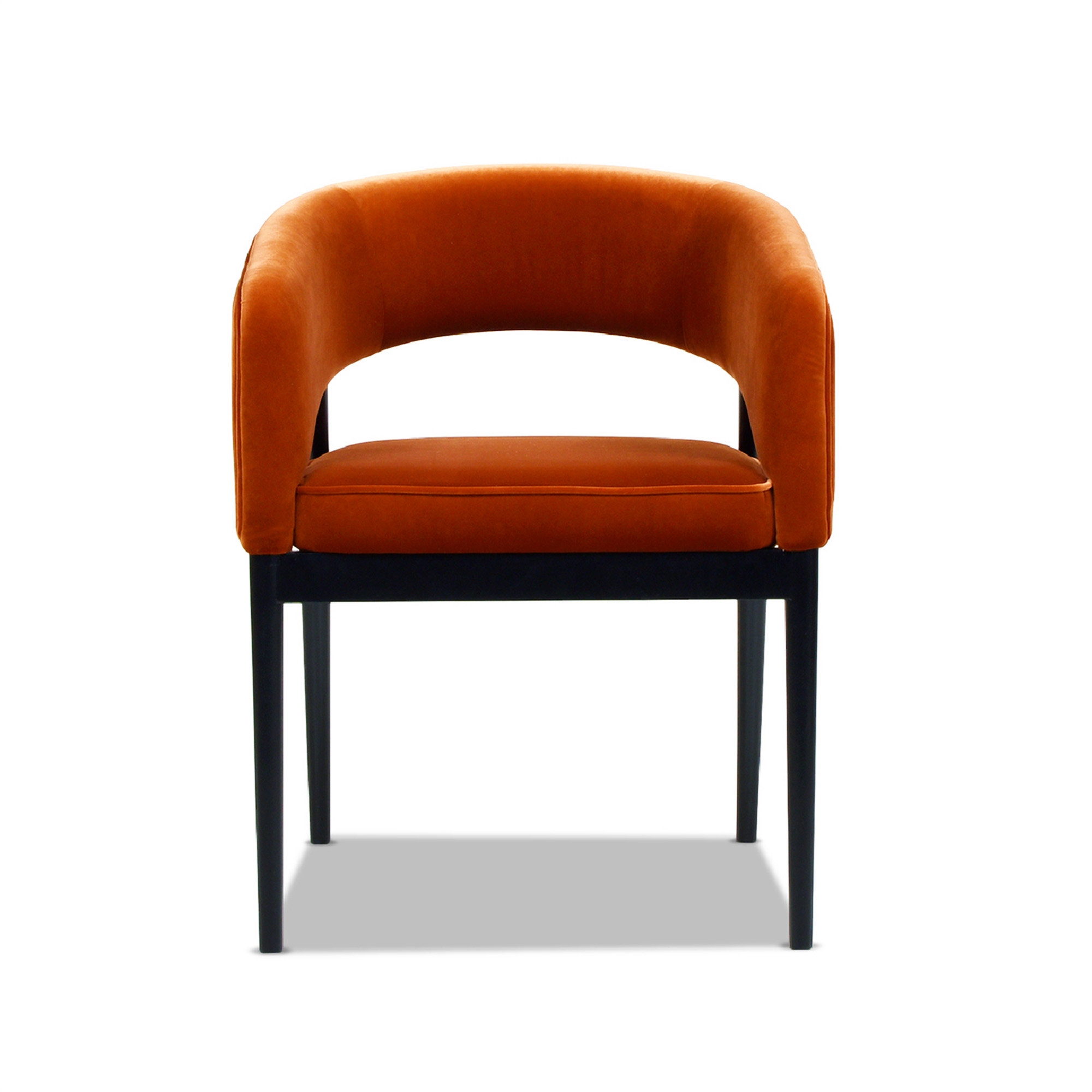 Everly Quinn Mirah Modern Open Barrel Dining Chair, Burnt Orange ...
