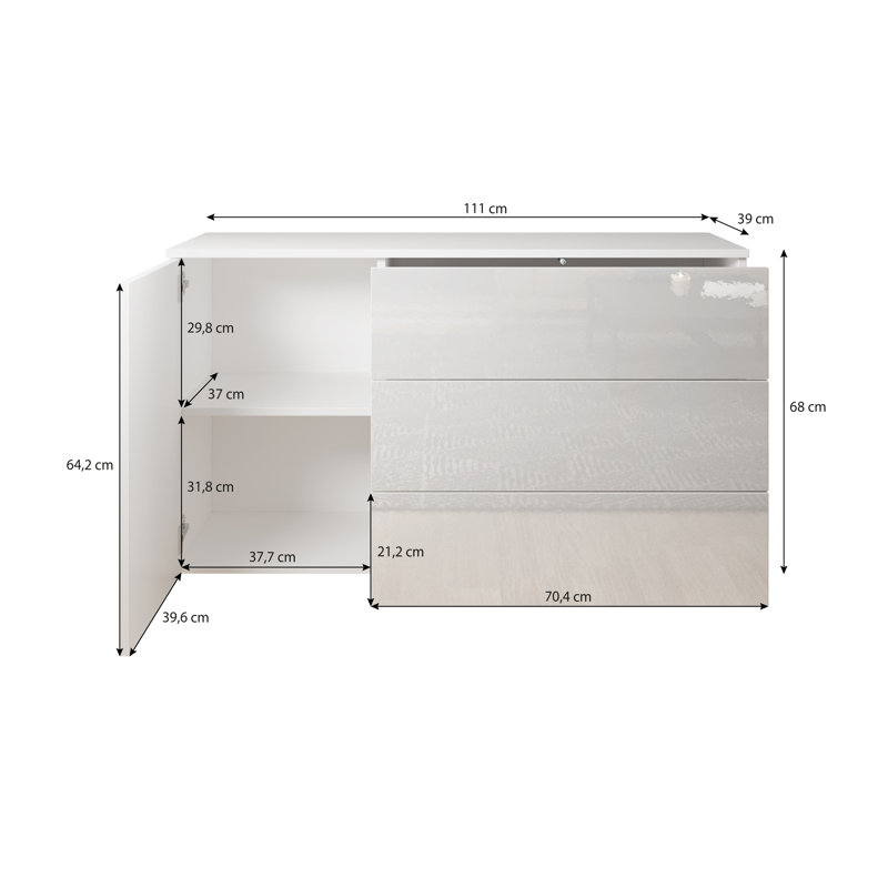 Zipcode Design Wander 110 Cm Wide 3 Drawer Sideboard & Reviews ...