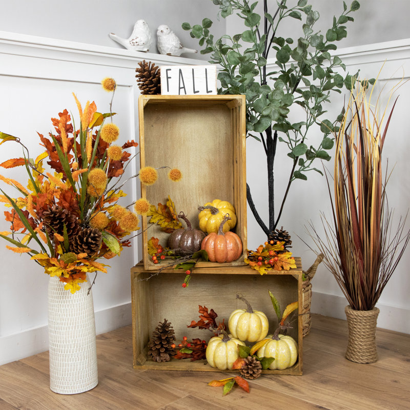 Northlight Seasonal Orange Brown and Purple Fall Harvest Tabletop ...
