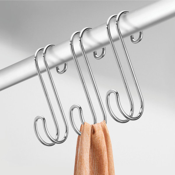 mDesign Metal Wire Over the Rod S Hook for Closet Accessories - Chrome ...