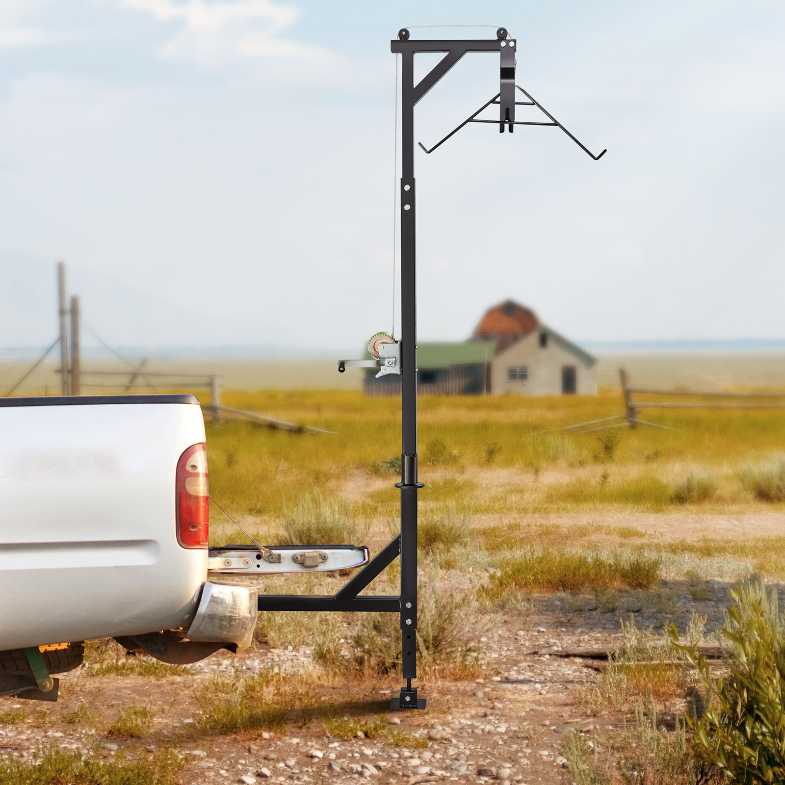 VEVOR Hitch Mounted Deer Hoist, 500 lbs Load Capacity, Hitch Game Hoist ...
