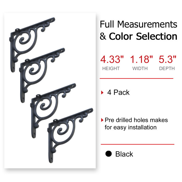 Williston Forge Jesup Scroll Wall Shelf Bracket & Reviews | Wayfair